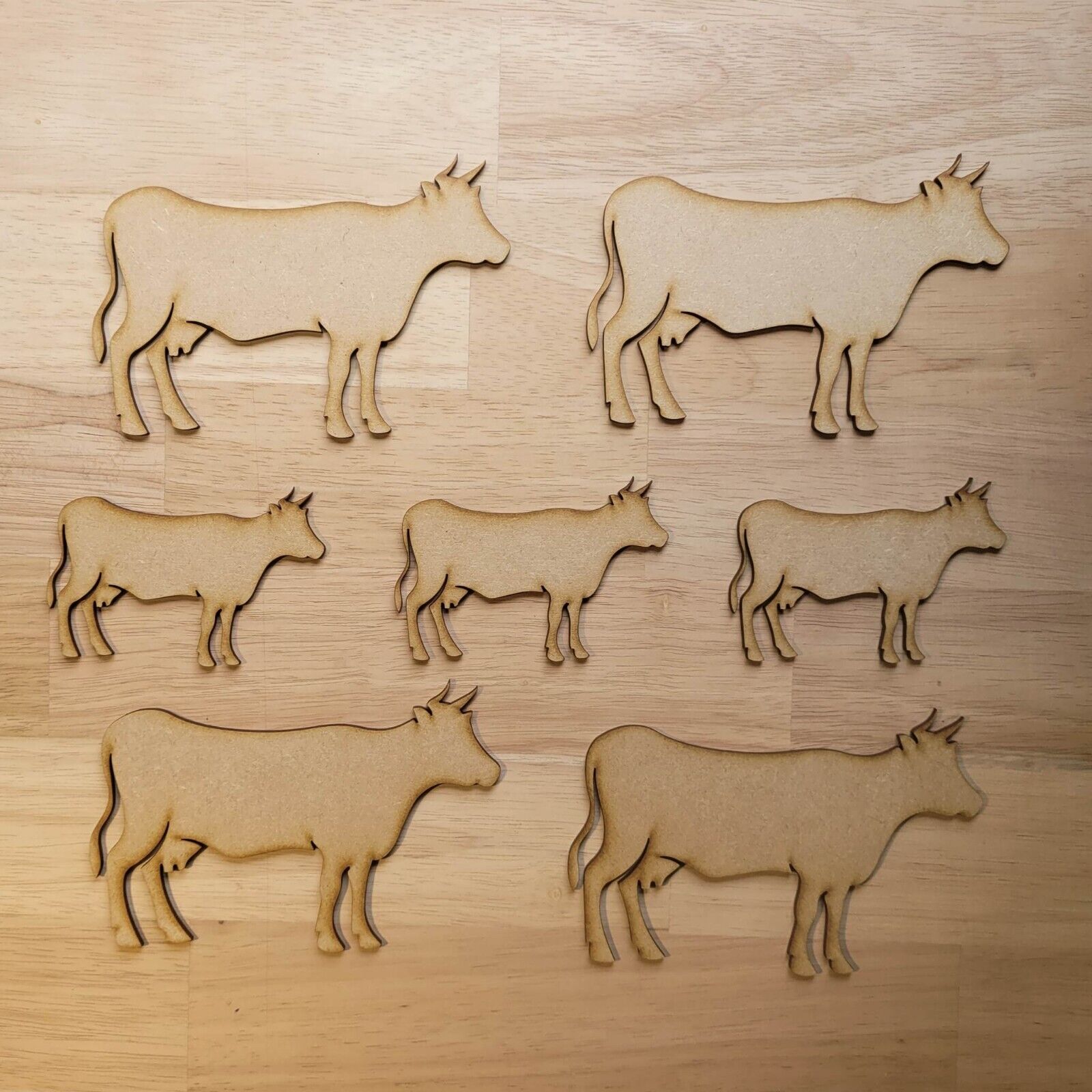 Large Wooden Farm Animal Cow Shapes MDF 10-60cm 3mm Thick Sign Craft L