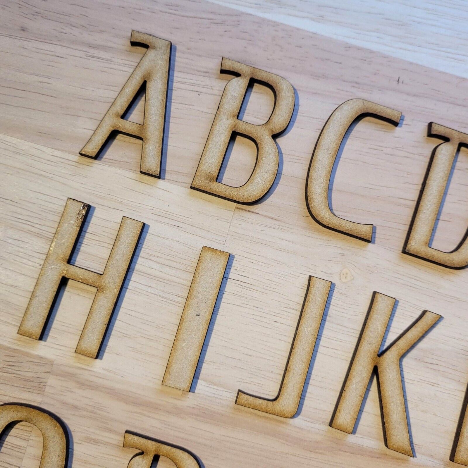 Wooden Letters Large MDF Flared Bold 60s Font 5-60cm 3mm Thick Sign Cr