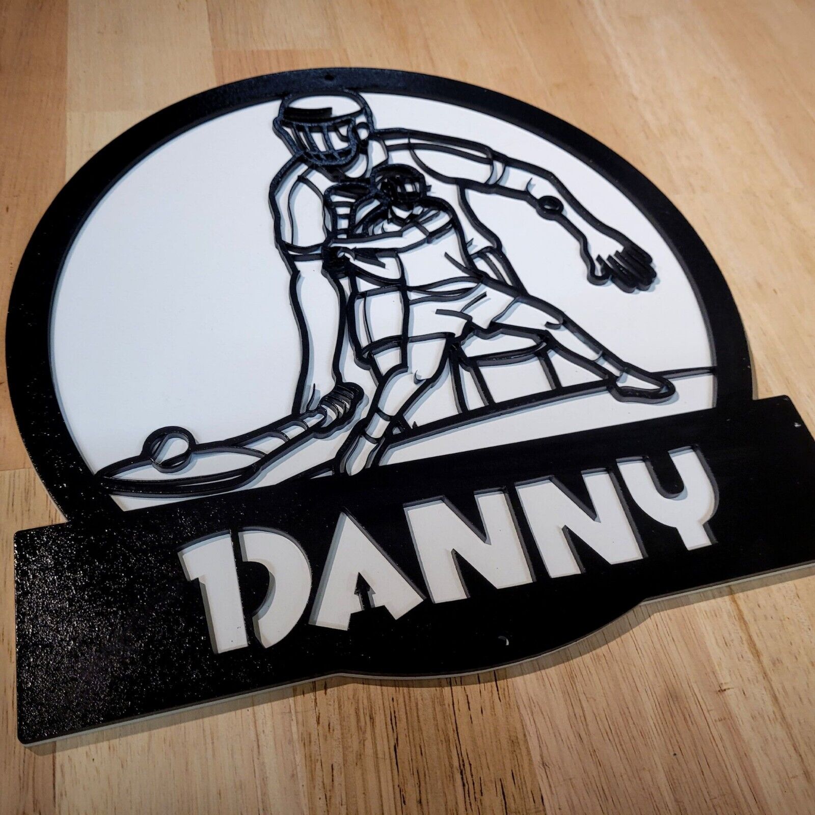Personalised GAA Hurley Sport Kids 3D Sign - Large Wooden Wall Art Doo